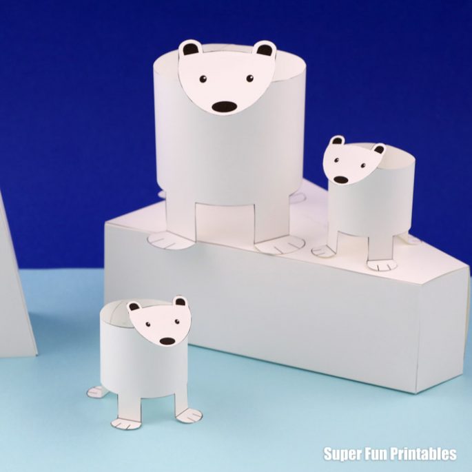 Printable polar bear paper craft - The Craft Train