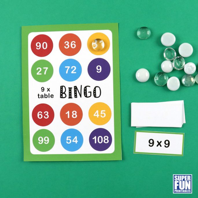 Multiplication bingo for one - The Craft Train