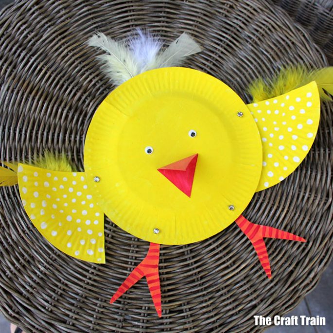 Easy paper plate bird craft - The Craft Train