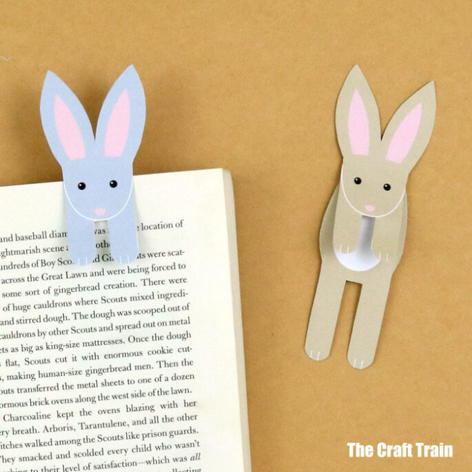 printable bunny bookmark - The Craft Train