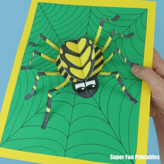 3D paper spider craft - The Craft Train